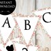 Vintage Alphabet Bunting - Printable Floral Banner | Floral Pattern ...