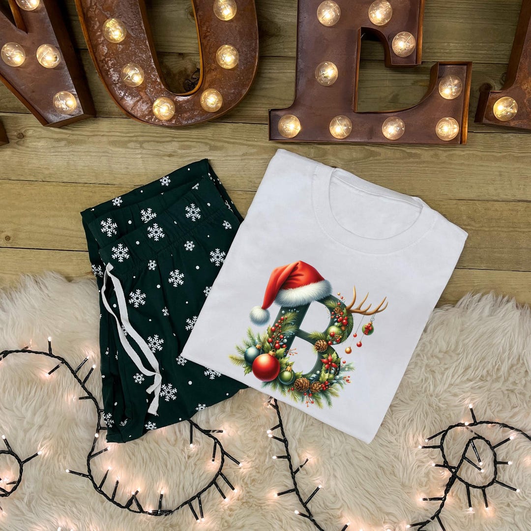 Personalised Alphabet Bauble Christmas Pyjamas, Matching Pjs, Family ...
