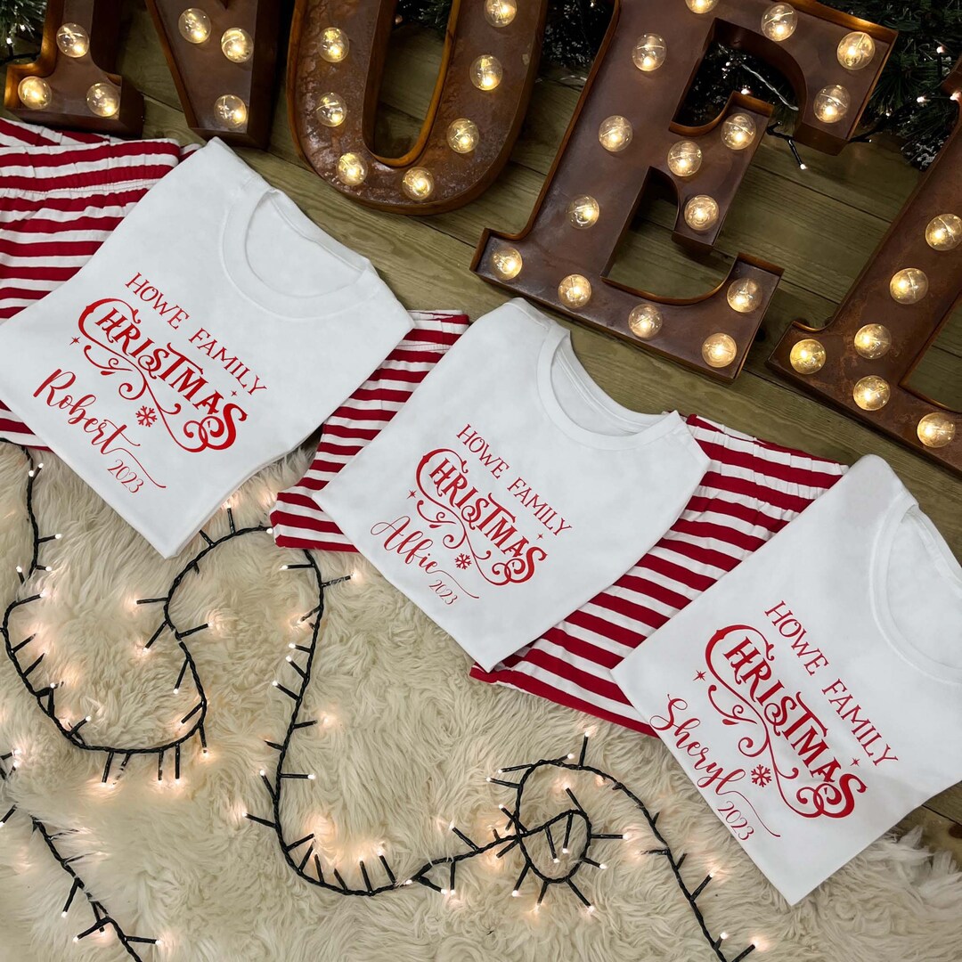 Matching Family Christmas Pyjamas With Name - 7 Pyjama Styles, Xmas ...