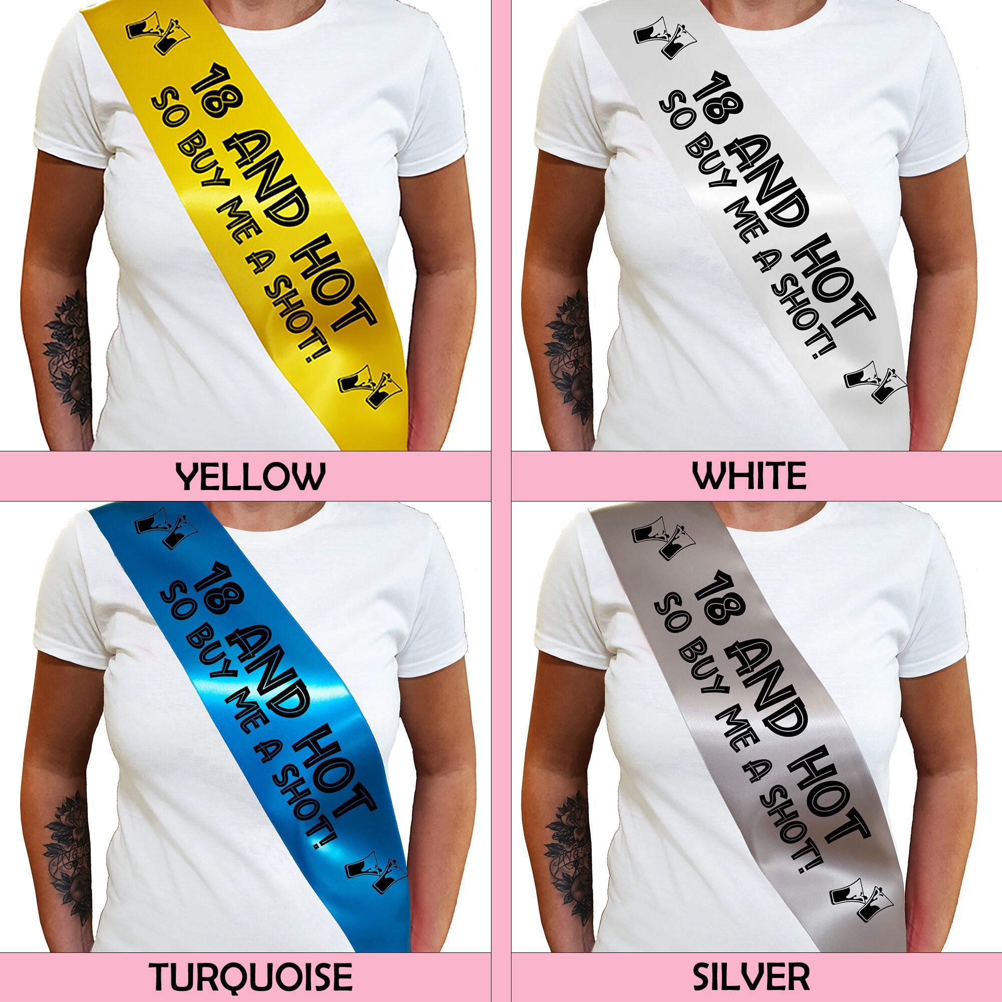 18th BIRTHDAY SASH | 18 and Hot so Buy Me a Shot Sash | Eighteenth ...