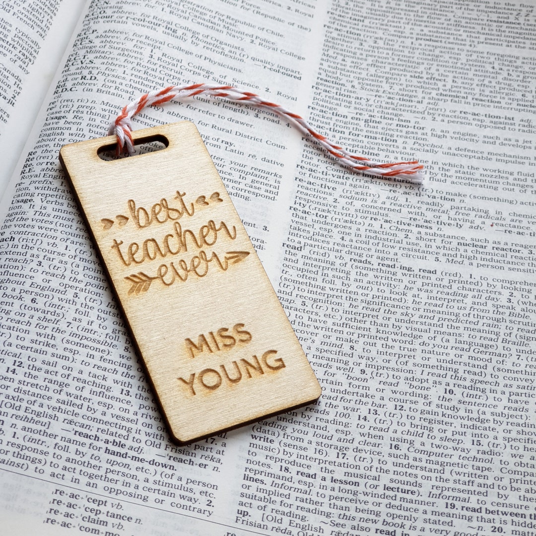 PERSONALISED TEACHER BOOKMARK - Wooden Bookmark | Gift for Teacher ...