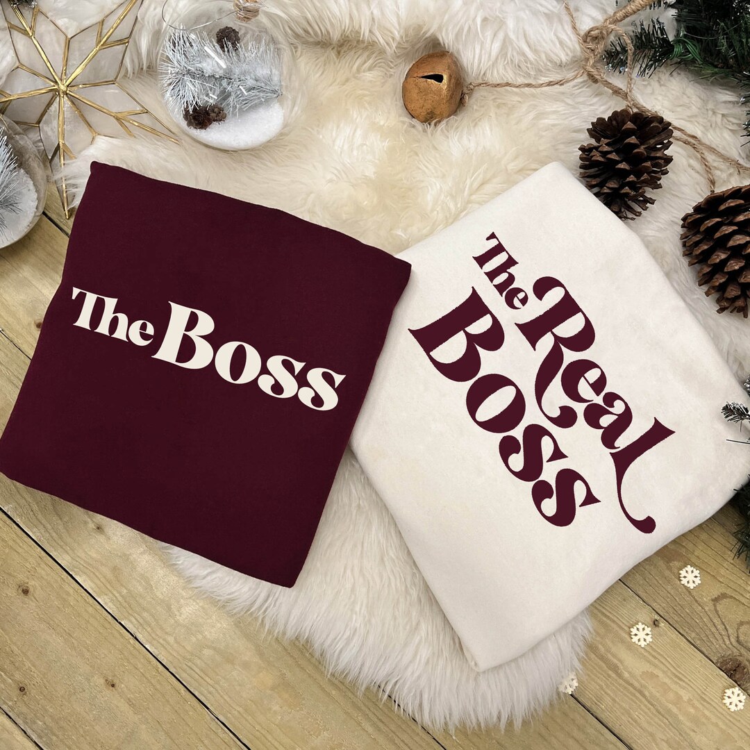 The Boss & the Real Boss Jumper - Couples Christmas Jumpers, Matching ...