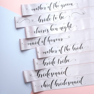 Grey PASTEL BRIDE TRIBE Hen Party Sashes | Pastel Coloured Sashes ...