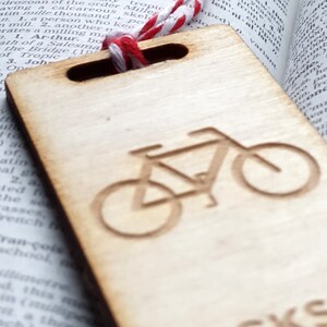 PERSONALISED WOODEN BOOKMARK | Gift for Him Reading Gift | Cyclist Gift ...