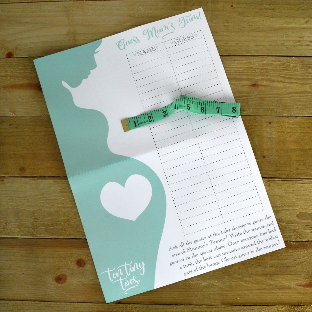 Baby Shower GUESS MUMS TUM Game | Gender Neutral Baby Shower | Mint ...