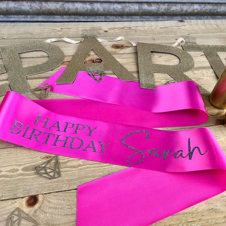 BIRTHDAY GIRL GLITTER Sash Birthday Sash Personalised - Etsy
