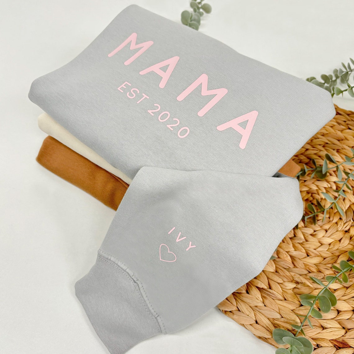 Personalised MAMA Sweatshirt - With Kids Names on Sleeve & Date | Mum ...