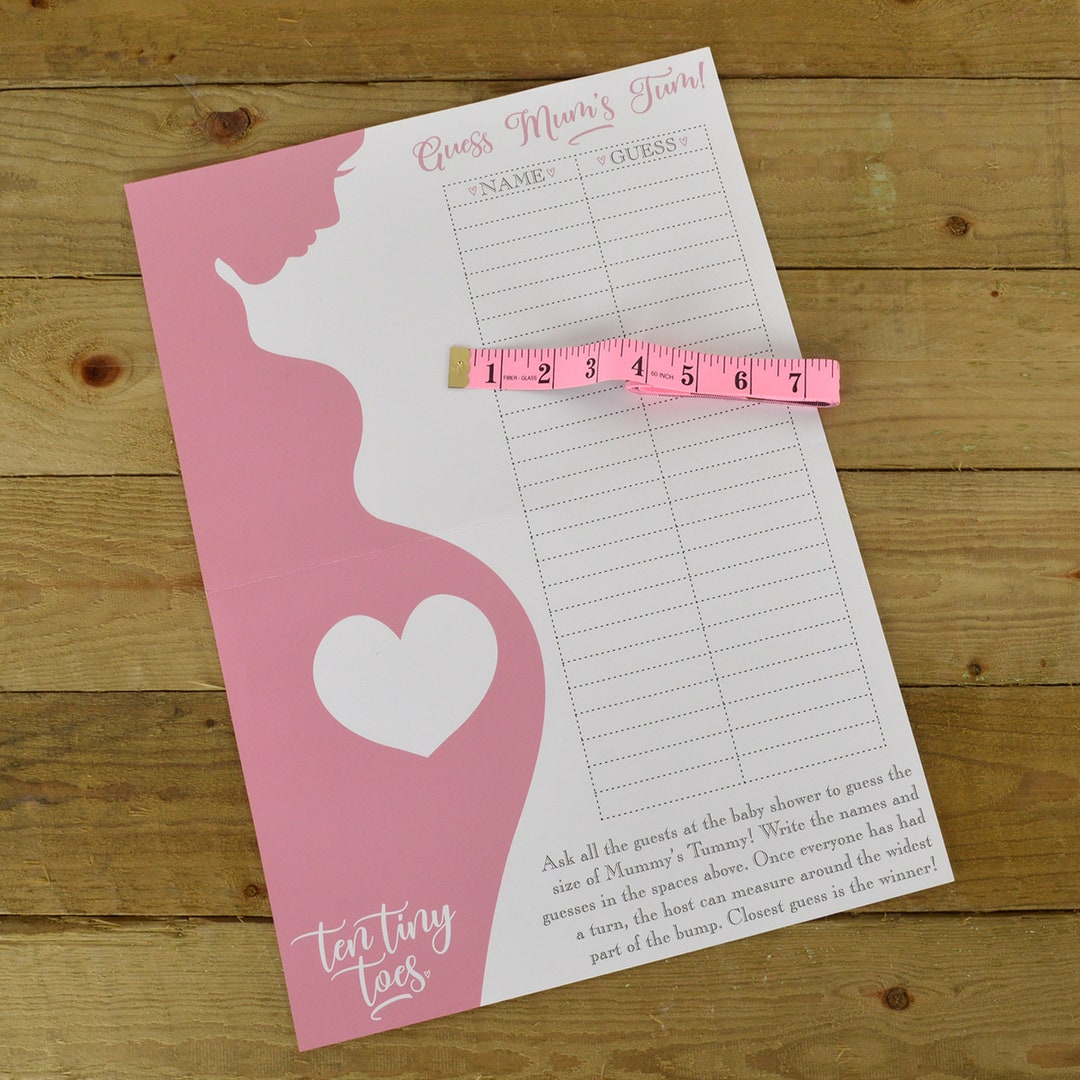 Baby Shower GUESS MUMS TUM Game | Girls Baby Shower | Pink Baby Shower ...