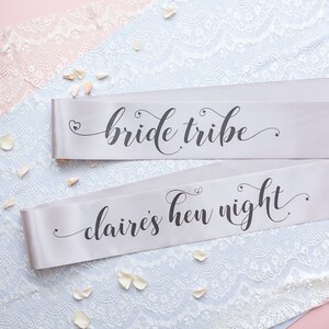 Grey PASTEL BRIDE TRIBE Hen Party Sashes | Pastel Coloured Sashes ...