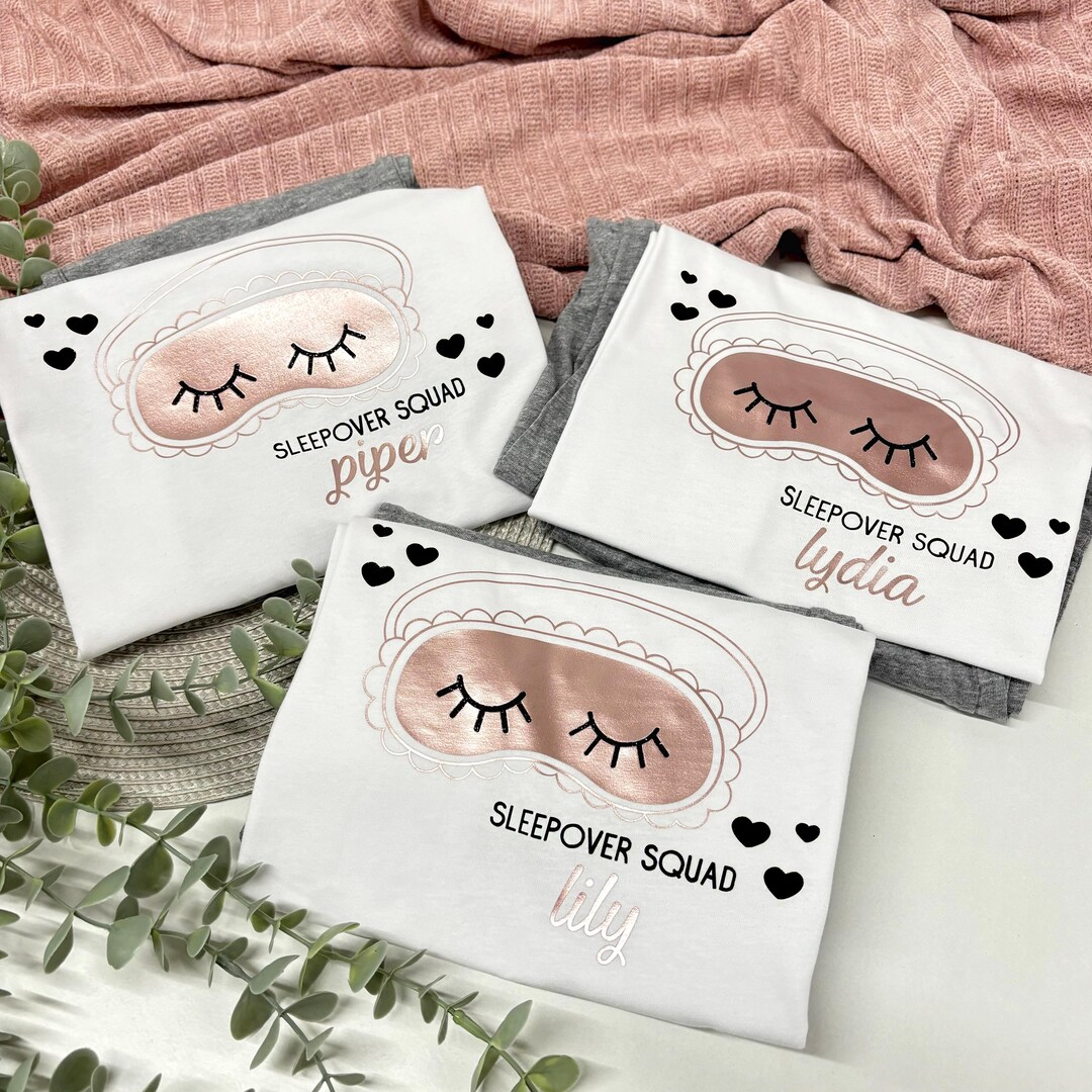 Personalised Sleepover Squad Pyjamas - With Name | Sleepover Party ...