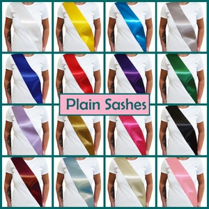 Silver PLAIN / BLANK SASHES Hen Night Hen Party Corporate Plain Sashes ...