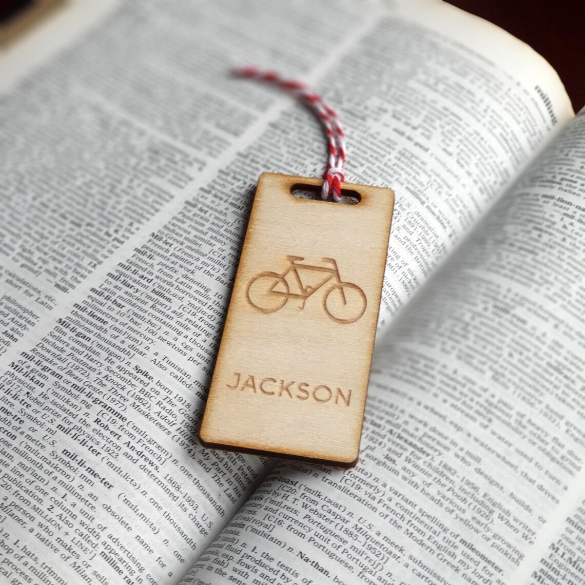PERSONALISED WOODEN BOOKMARK | Gift for Him Reading Gift | Cyclist Gift ...