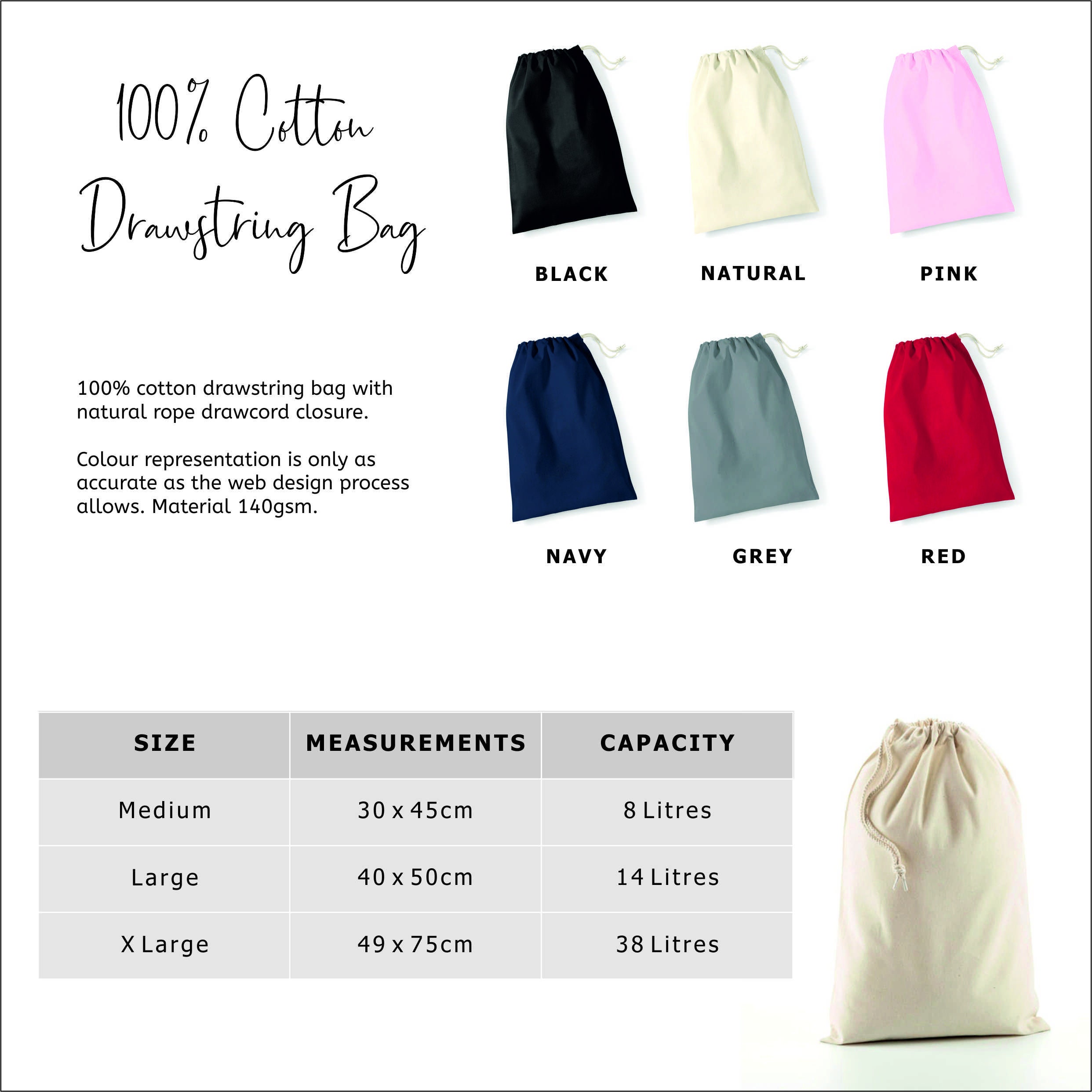 PERSONALISED LAUNDRY BAG 3 Sizes 100% Cotton Drawstring Bag | Etsy