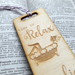 PERSONALISED WOODEN BOOKMARK | Bathtime Pampering Gift | Reading Gift ...