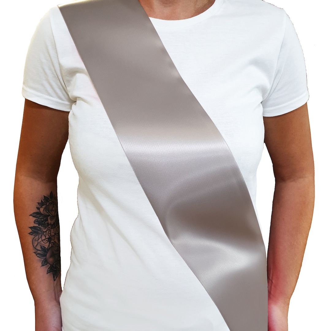 Silver PLAIN / BLANK SASHES Hen Night Hen Party Corporate Plain Sashes ...