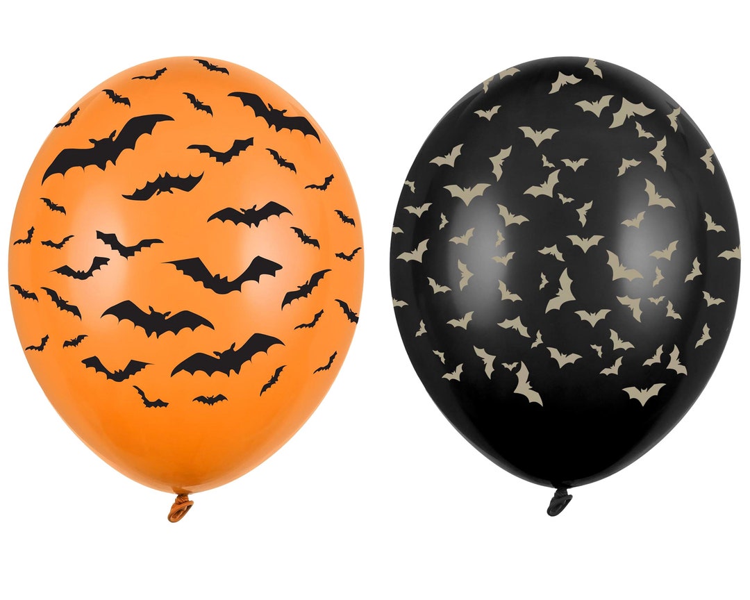 Black or Orange BAT BALLOONS | Halloween Decorations | Air Filled or ...