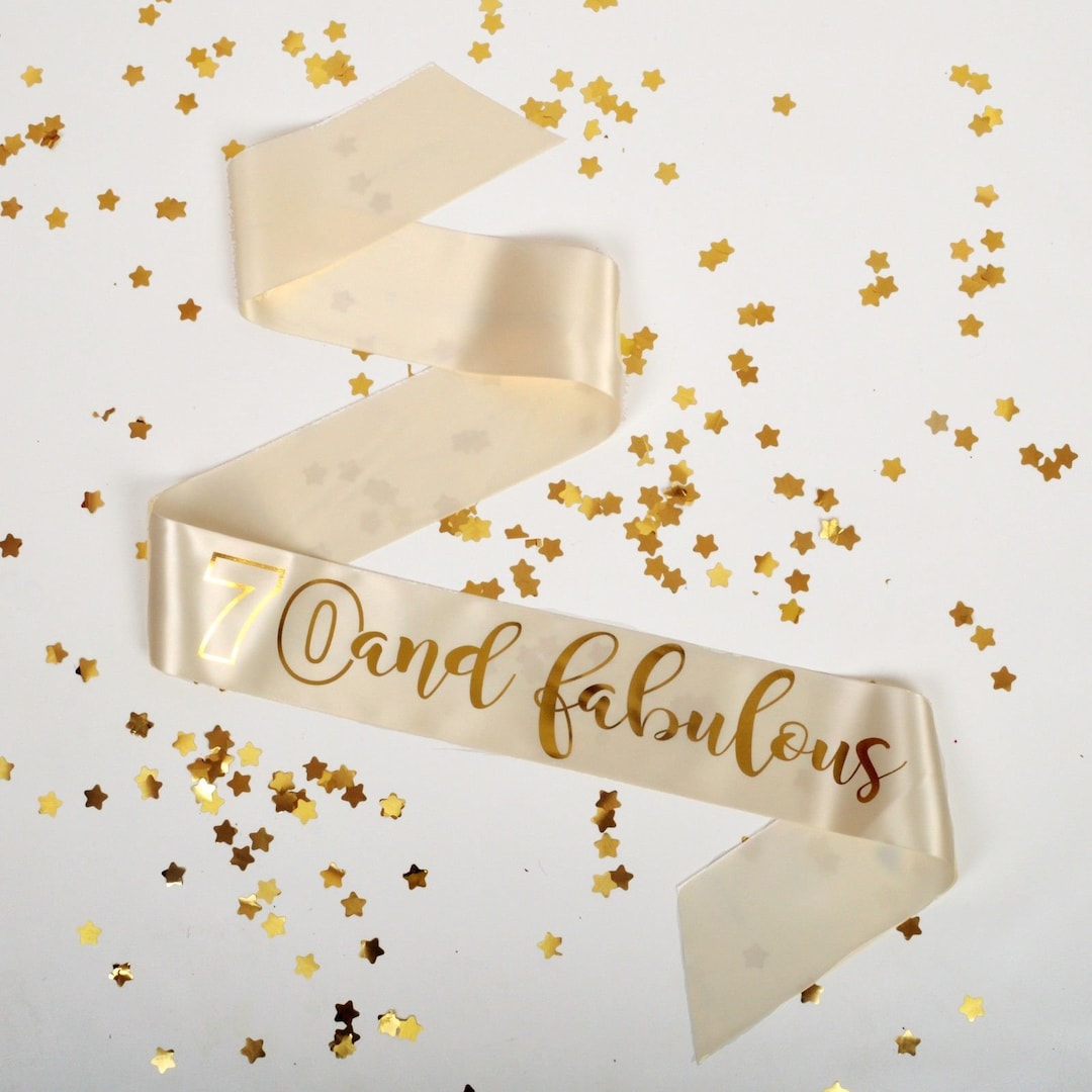 70th BIRTHDAY SASH | 70 and Fabulous | Seventieth Birthday Gift ...
