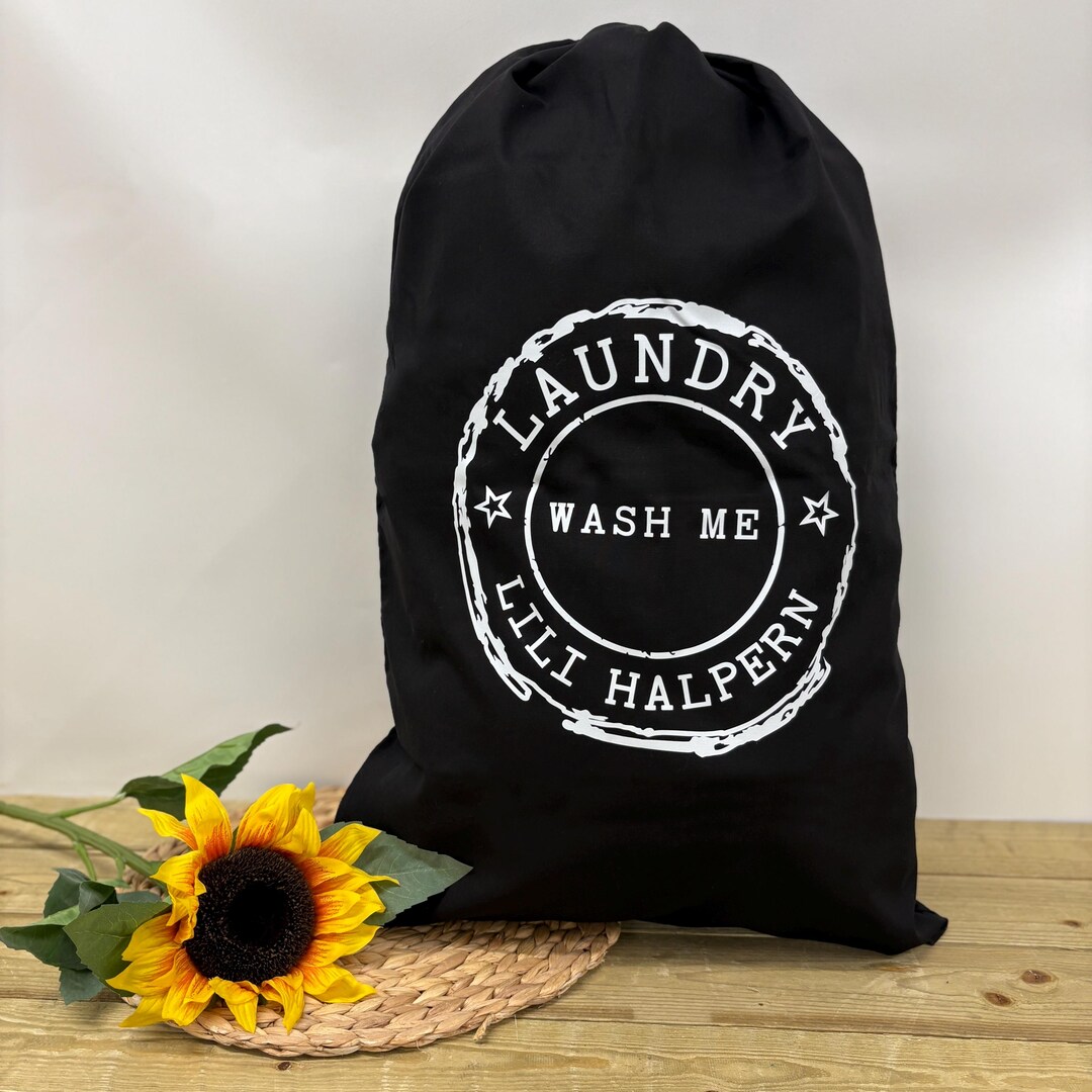 Personalised Laundry Bag - 100% Cotton Drawstring Bag, Size L / XL ...