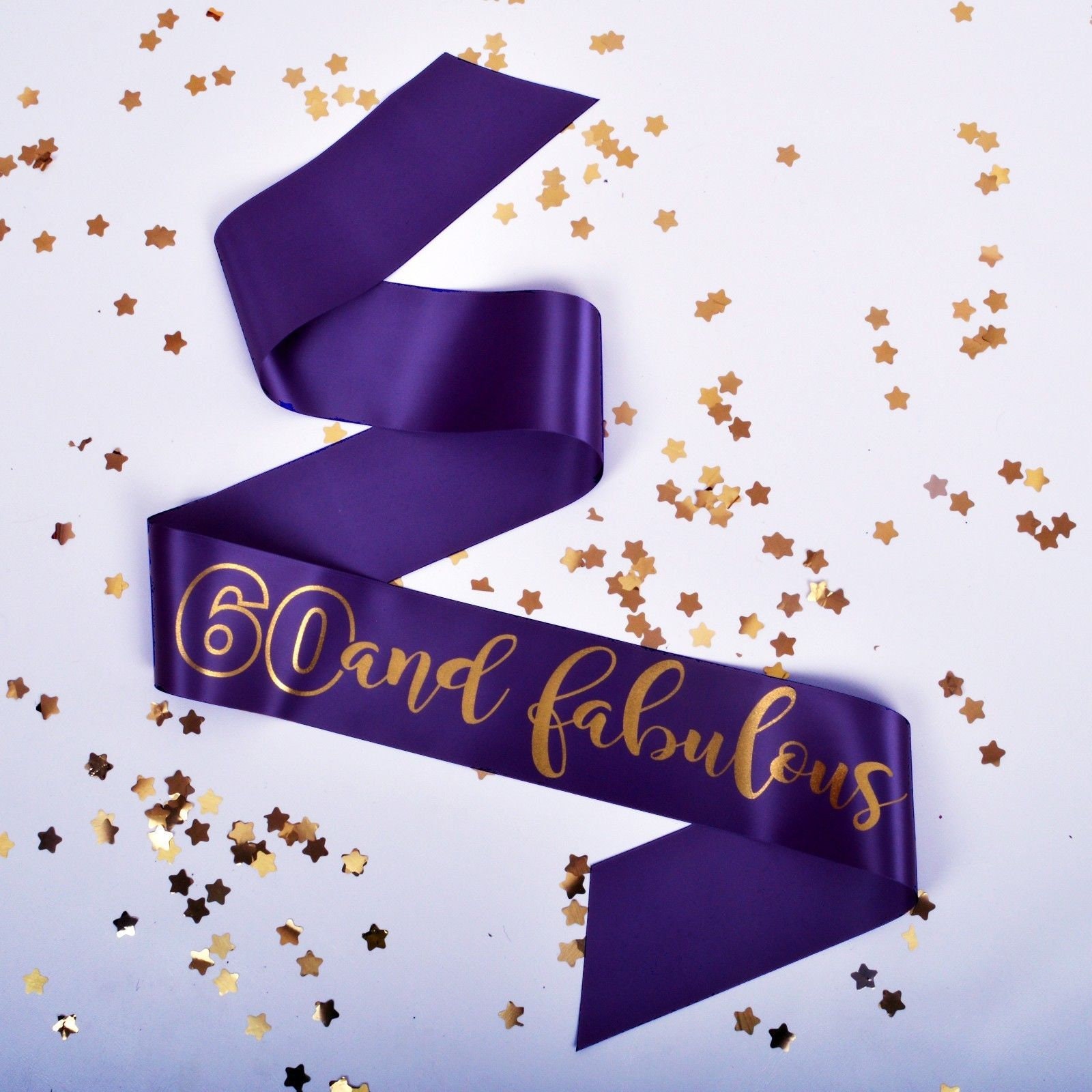 60th BIRTHDAY SASH | 60 and Fabulous | Sixtieth Birthday Gift ...