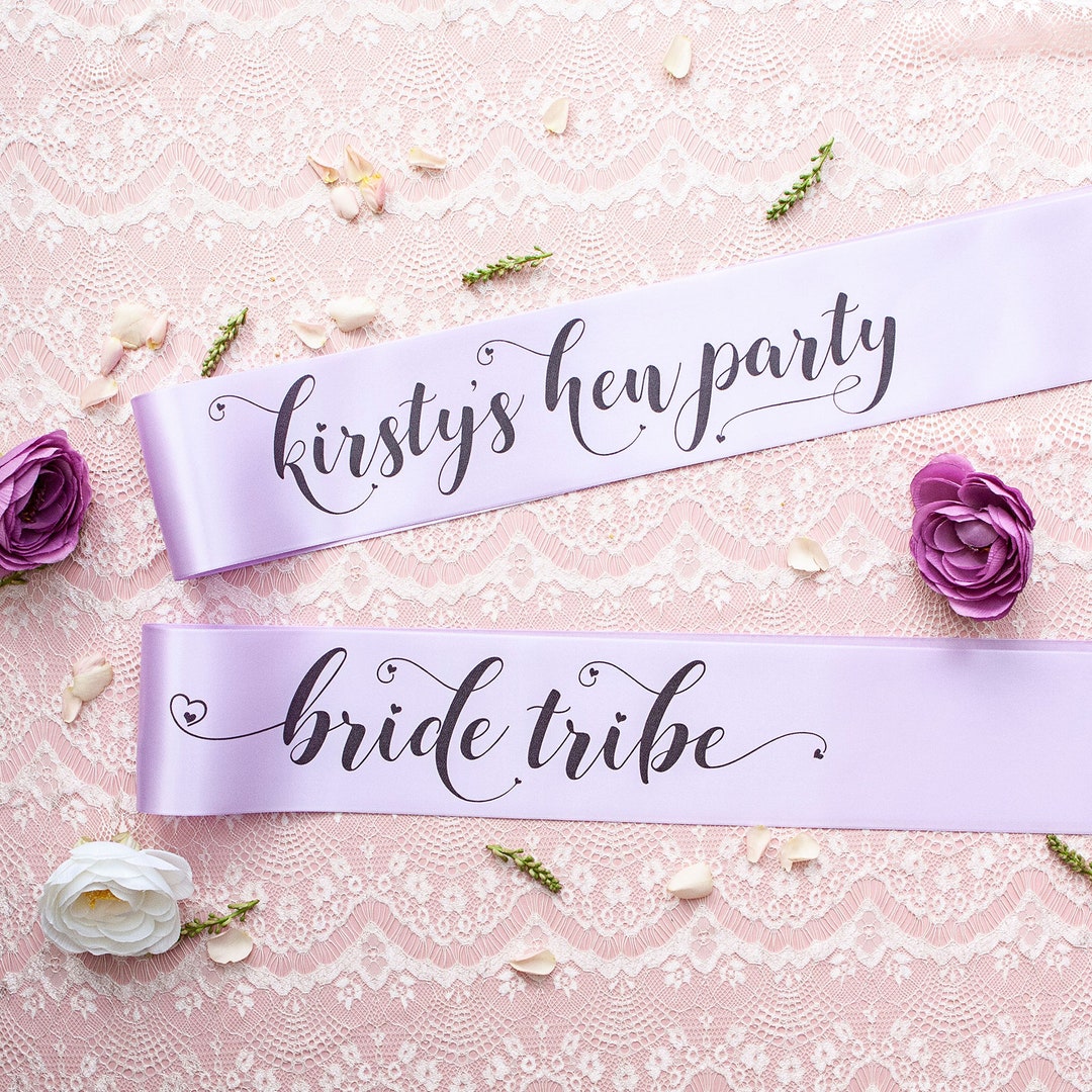Pastel Bride Tribe Hen Party Sashes | Lilac | Pink | Grey | Blue ...