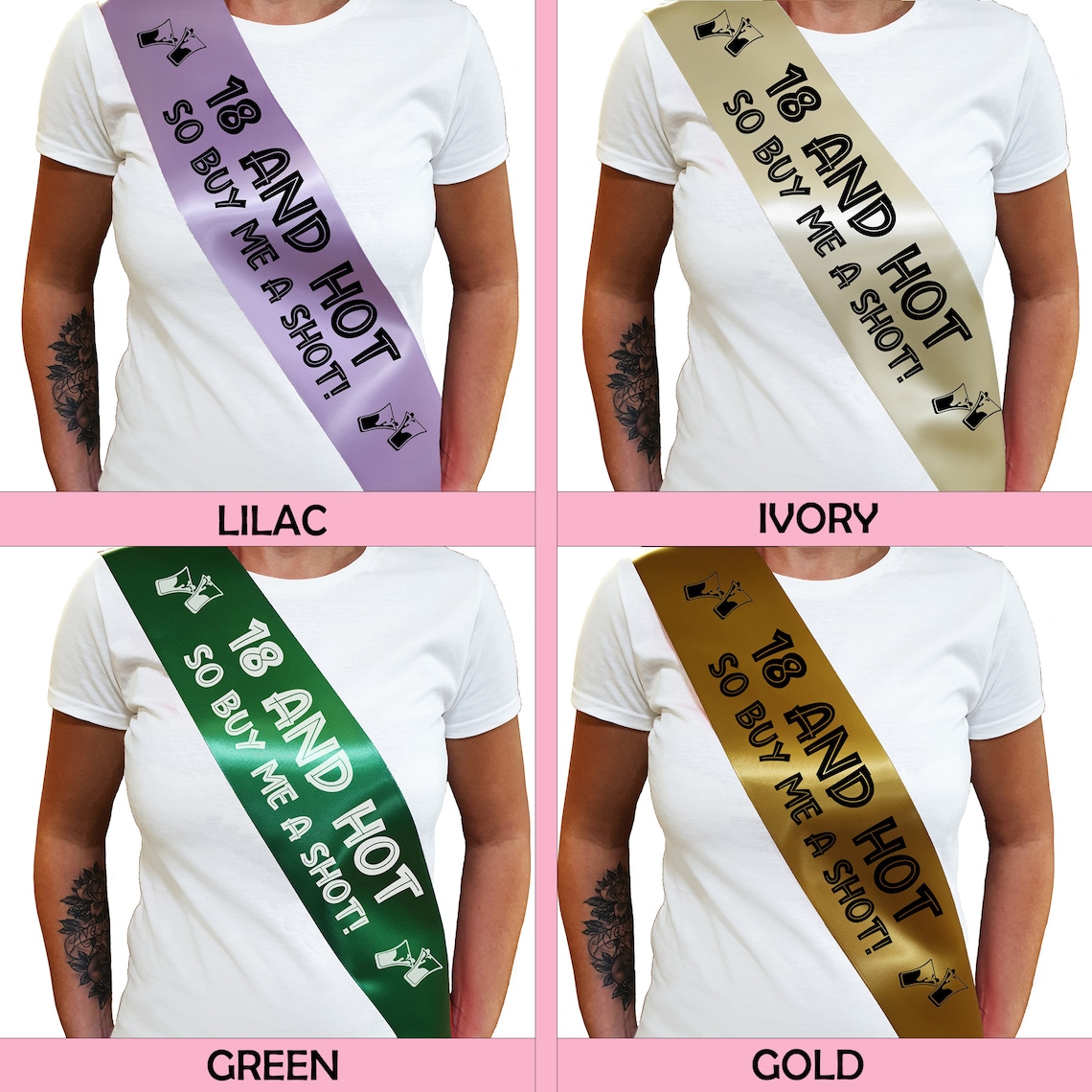 18th BIRTHDAY SASH | 18 and Hot so Buy Me a Shot Sash | Eighteenth ...
