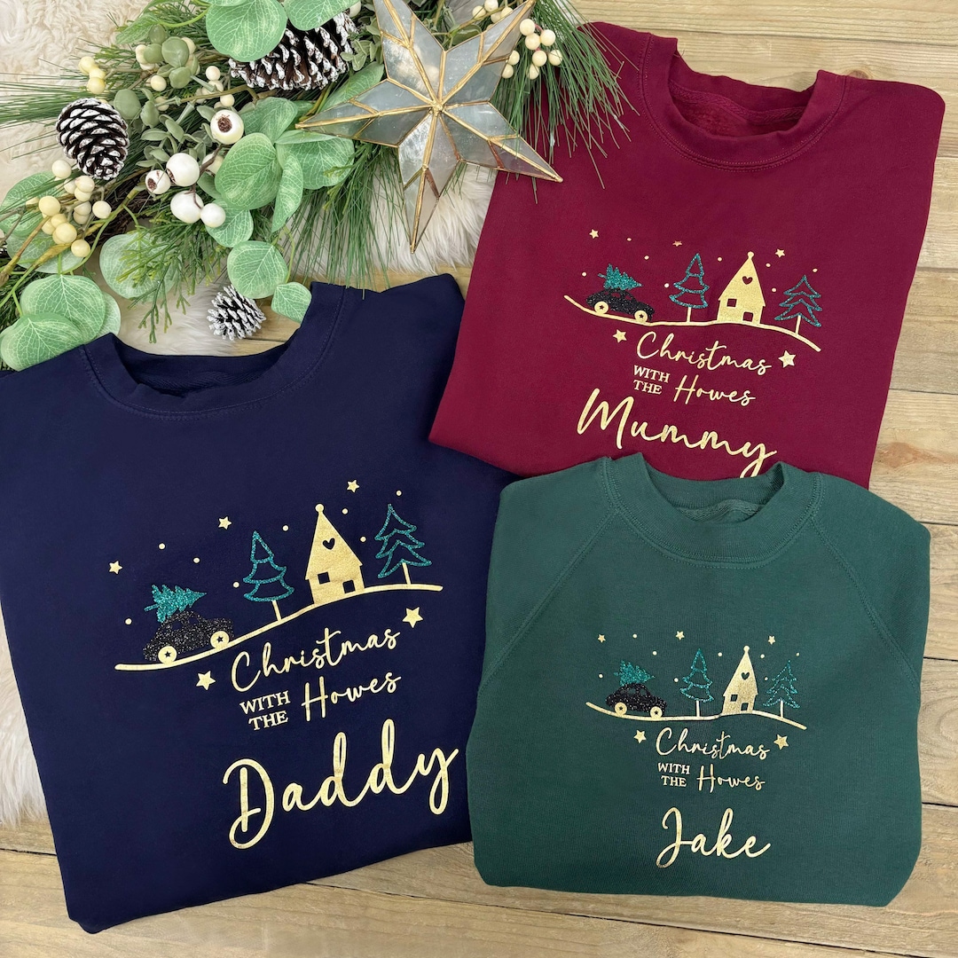 CHRISTMAS WITH FAMILY Jumper - Personalised Christmas Jumpers, Xmas Eve ...