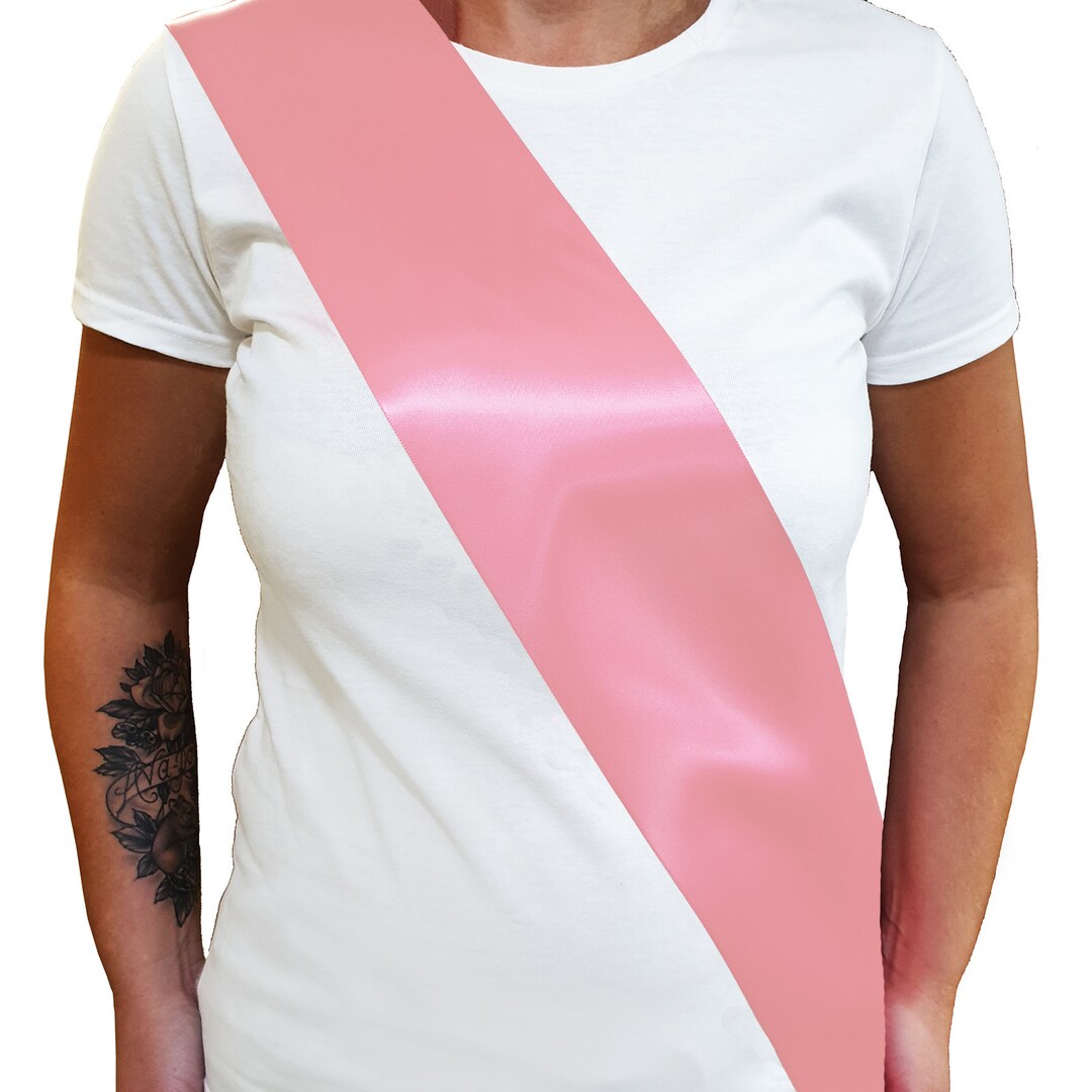 Baby Pink PLAIN / BLANK SASHES Hen Night Hen Party Corporate Plain ...