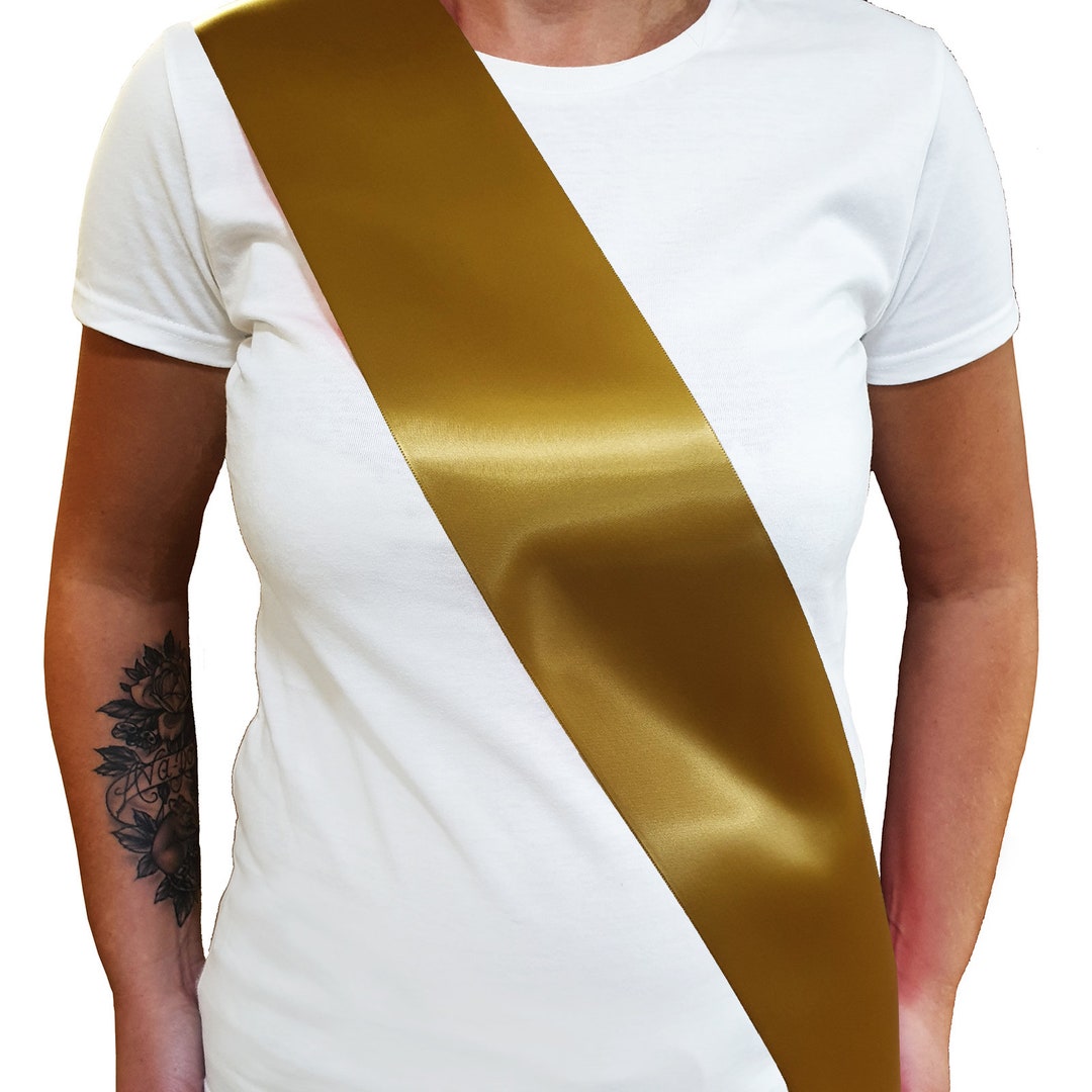Gold PLAIN / BLANK SASHES Hen Night Hen Party Corporate Plain Sashes ...