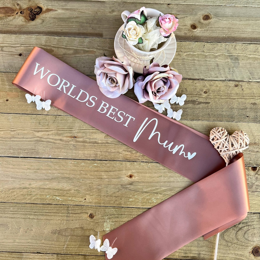 WORLDS BEST MUM Glitter Sash | Mothers Day Sash | Personalised Mum Gift ...