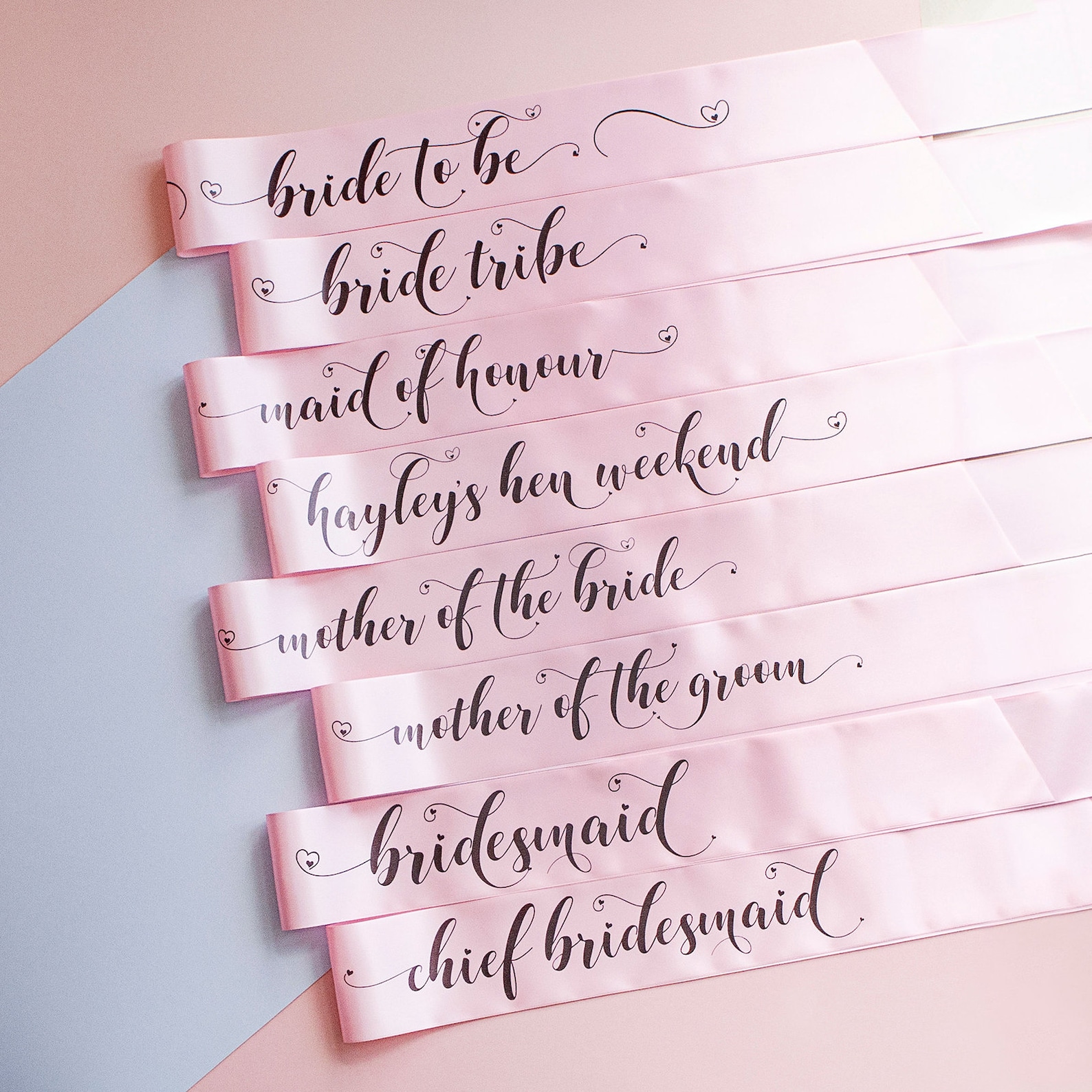 Pastel Bride Tribe Hen Party Sashes | Lilac | Pink | Grey | Blue ...