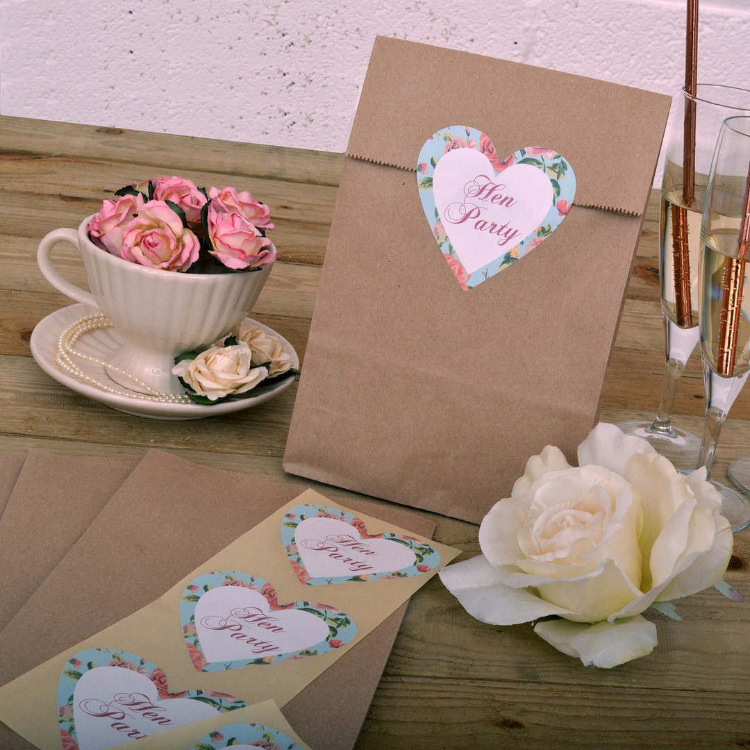 5 X Vintage Hen Party Bags - -floral Hen Night Bags - Hen Party Goody ...