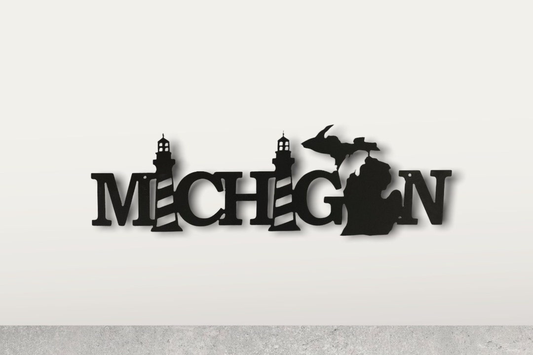 Michigan Lighthouses Metal Wall Art/décor With Upper and Lower ...