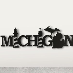Michigan Lighthouses - Metal Wall Art/décor With Upper and Lower ...