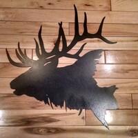 Bull Moose With Burnished Steel Highlights Rustic Steel Wall Art 20"x ...
