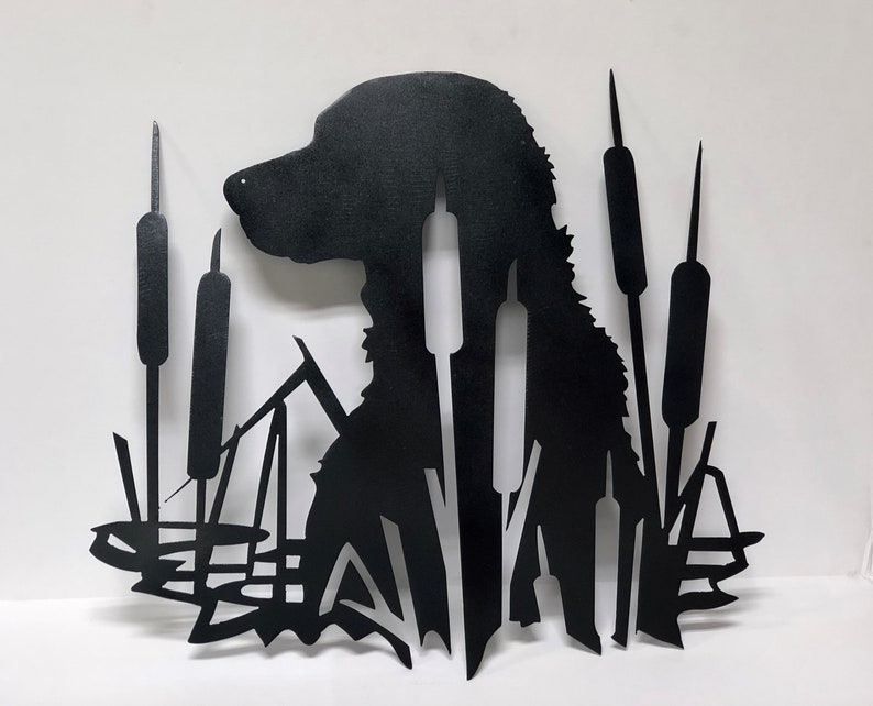 Labrador Retriever in Cat Tails Metal Wall Art Hunting Scene | Etsy