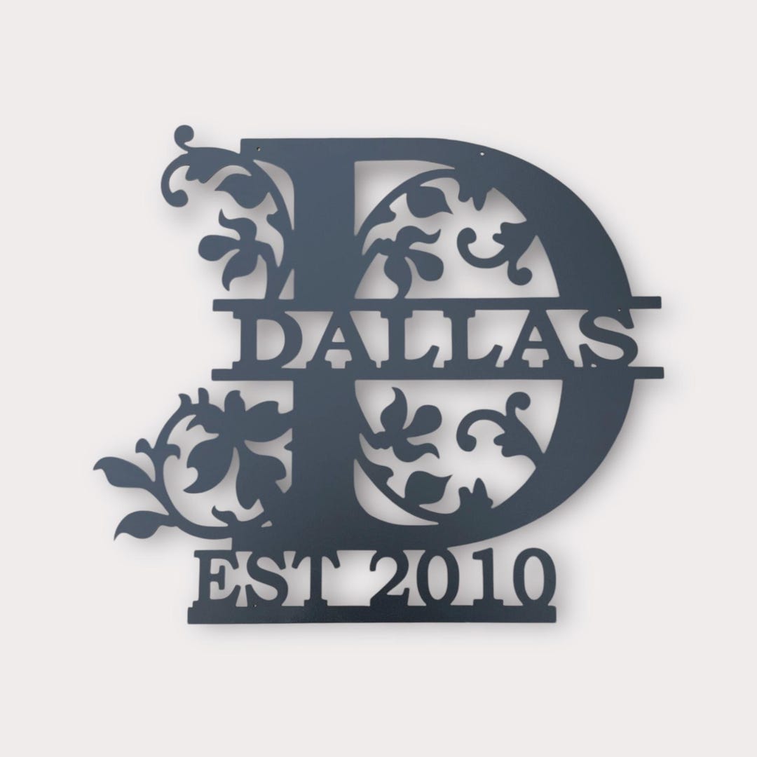 Personalized Monogram Metal Wall Art: Custom Family Name Sign With ...