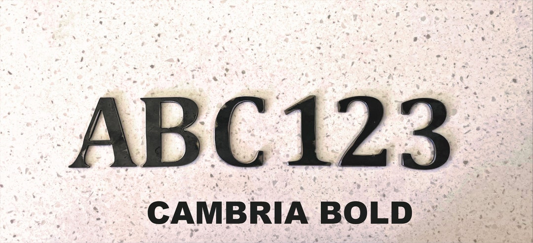 1/4 Thick Individual Metal Letters and Numbers Cabria Bold Painted or ...
