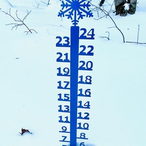 24" Metal Snow Gauge: Powder Coated Steel, Multiple Designs - Etsy