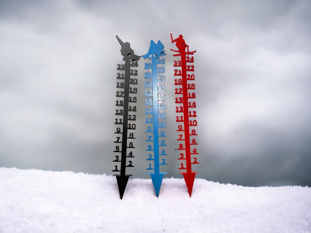 Snow Gauge: 24" Metal Snow Measuring Stick - Skiing, Sledding ...