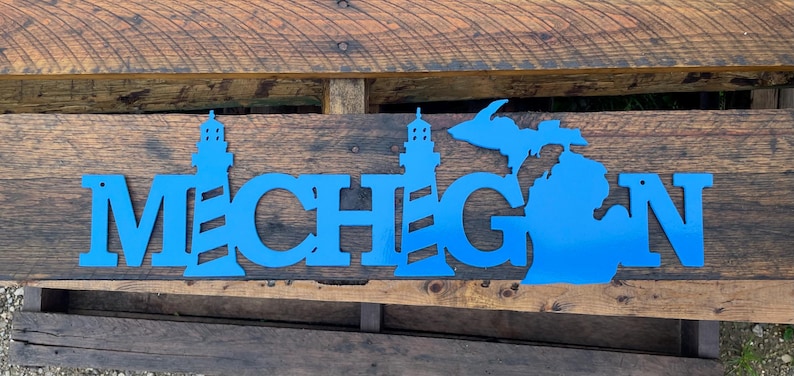 Michigan Lighthouses - Metal Wall Art/décor With Upper and Lower ...