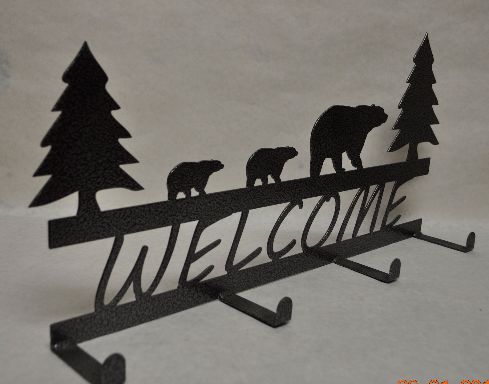 Bear and Tree Welcome Sign Metal Coat Hooks/hat Rack - Etsy