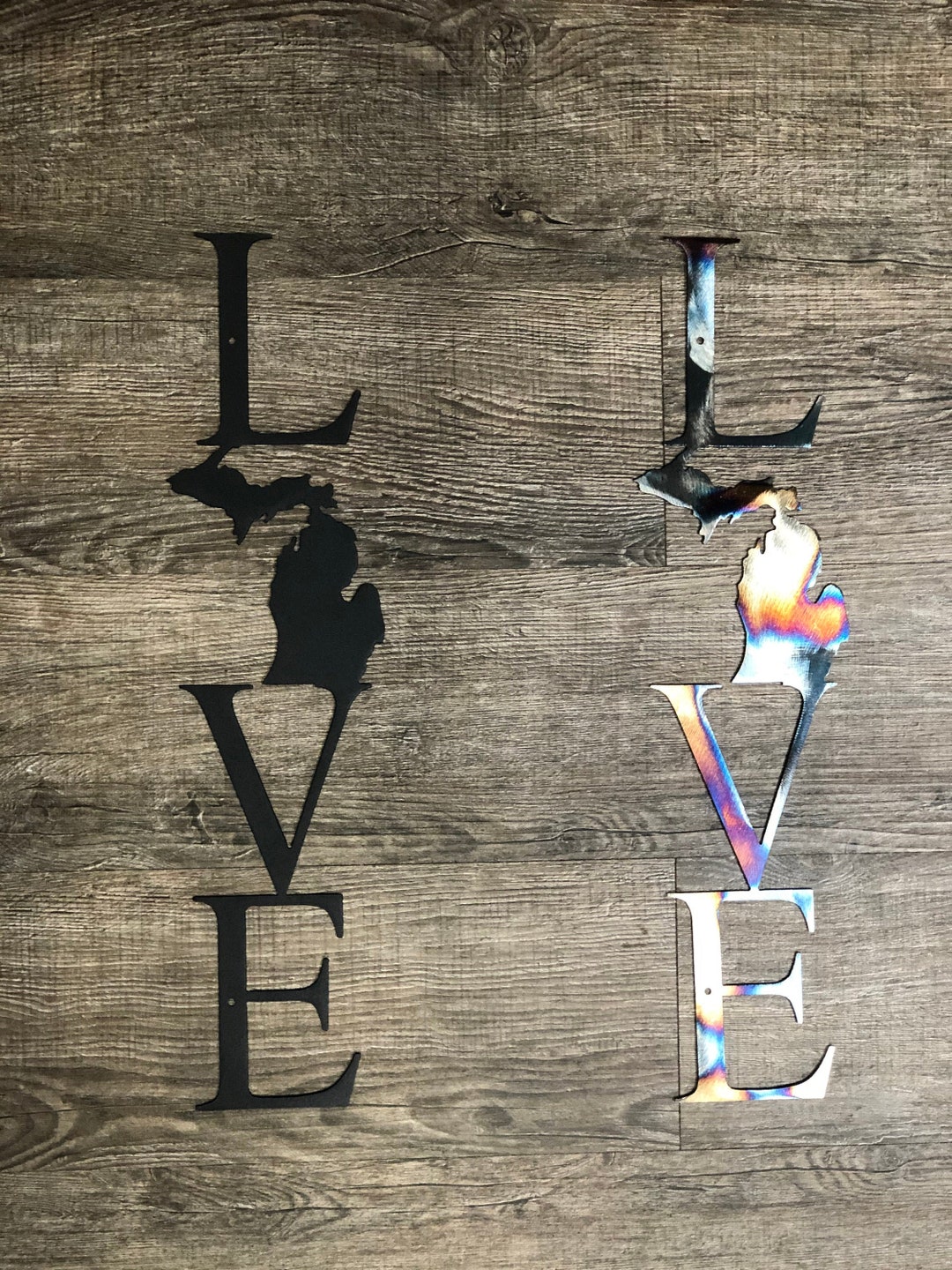 Love Michigan (or Any State) Vertical Metal Art Wall Décor - Etsy