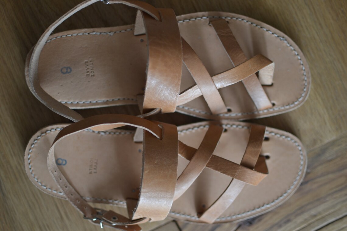 Authentic Handmade, Greek Leather Sandals - Etsy