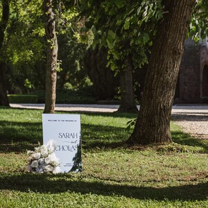 Silver Mirror Wedding Welcome Sign - Modern Acrylic Wedding Sign ...