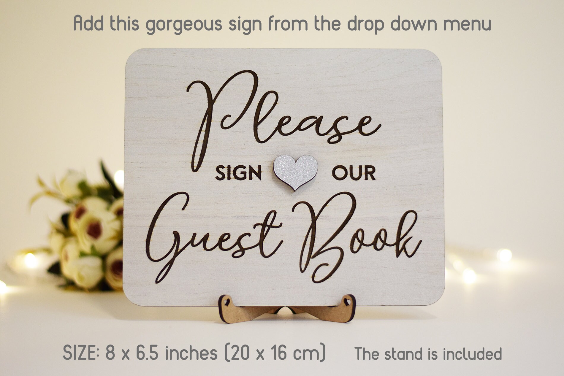 Custom Guest Book, 3D Guest Book, Glitter Guestbook, Silver Wedding ...