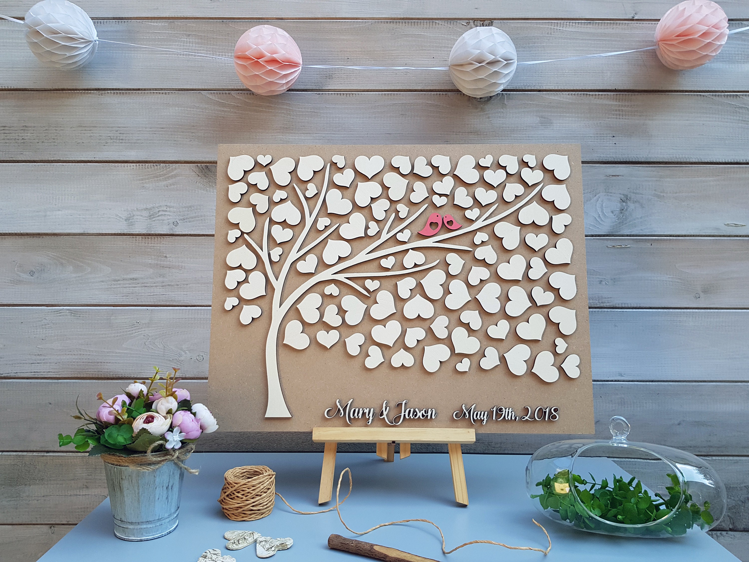Custom Guest Book, Rustic Guestbook, 3D Guest Book, Rustic Wedding ...