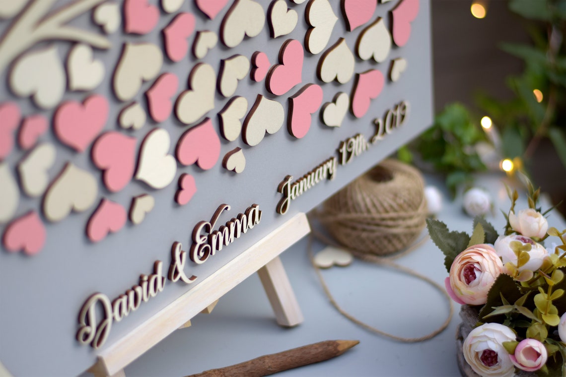 Custom guest book 3D Guest book Modern guest book Unique | Etsy