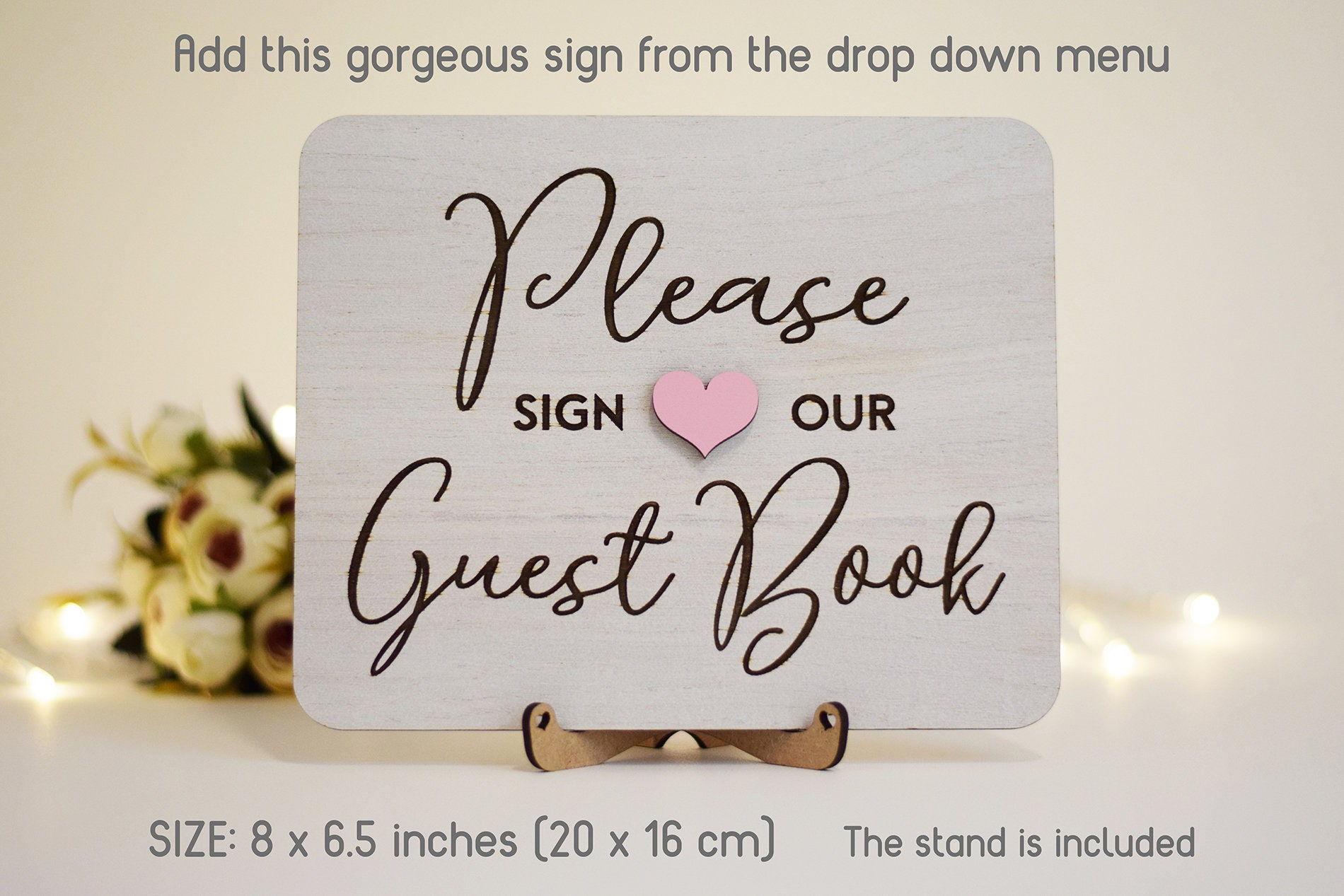 Custom Guest Book, 3D Guest Book, Blush Guestbook, Unique Guest Book ...
