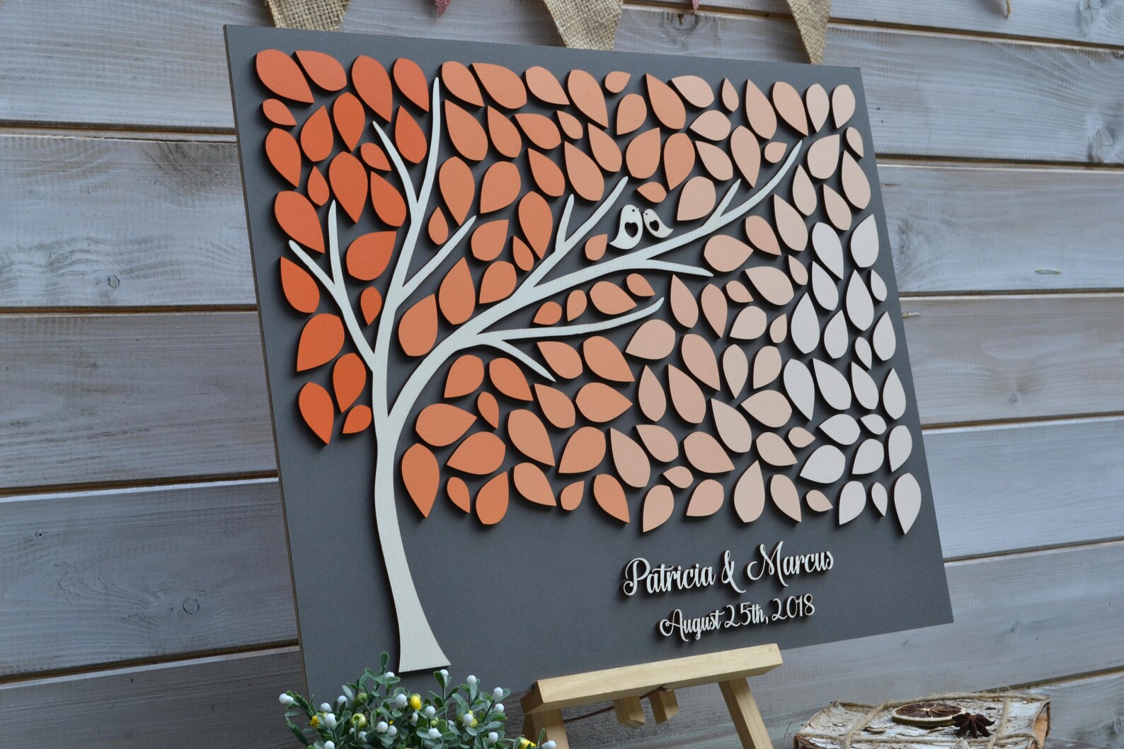 Custom Guest Book 3D Guest Book Modern Guest Book Wooden | Etsy