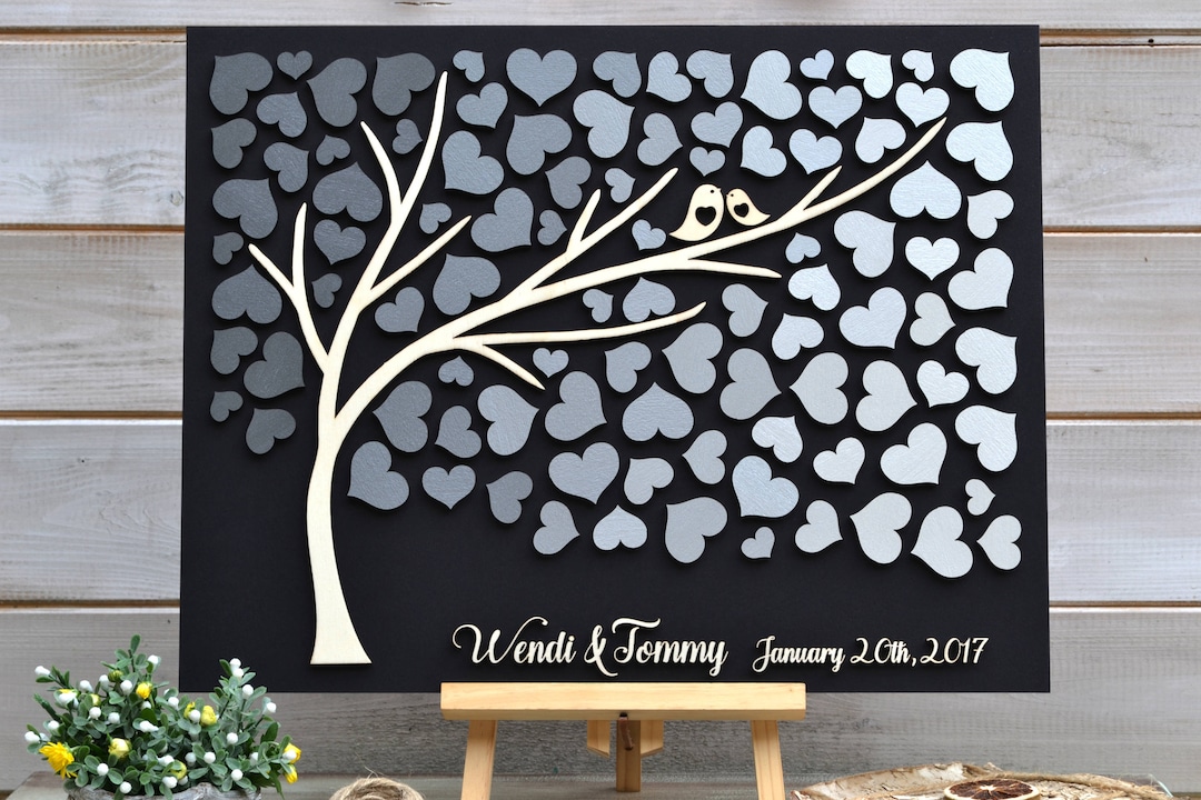 Custom Guest Book, Modern Guest Book, Winter Guest Book, 3D Guest Book ...